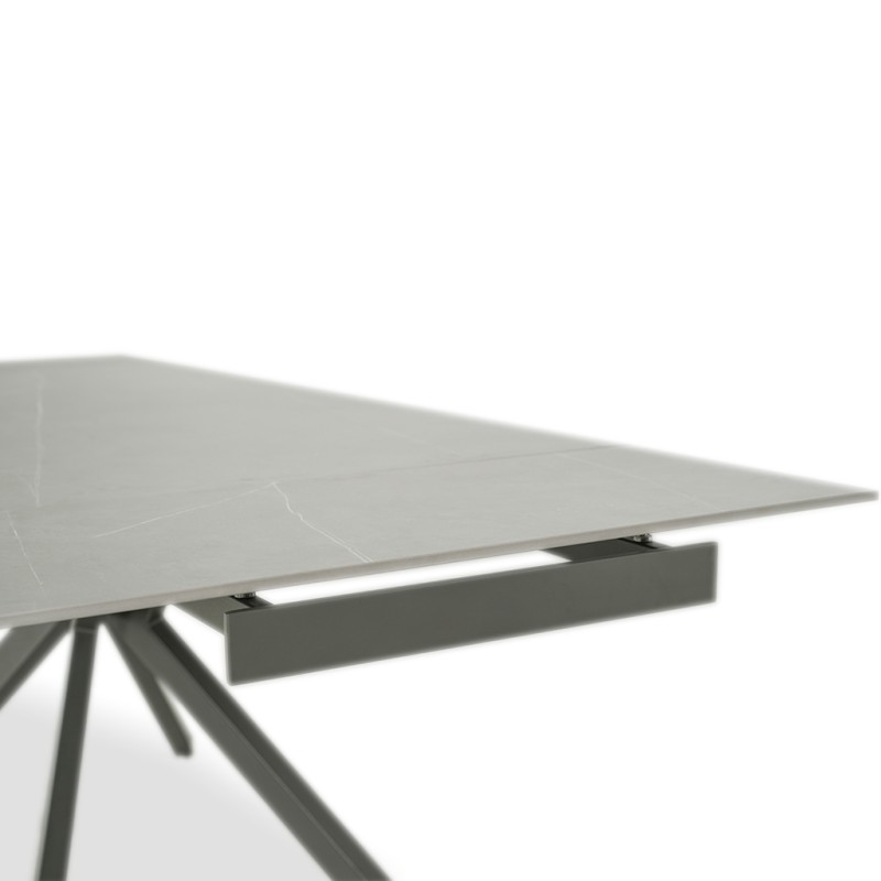 Bella Casa Aveiro Extendable Table With Top In Grey Marble