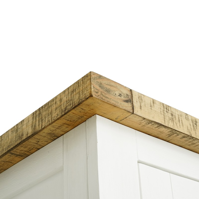 Cavendish Abbley Wardrobe 3 Doors Latte & White Brushing Acacia In Pine