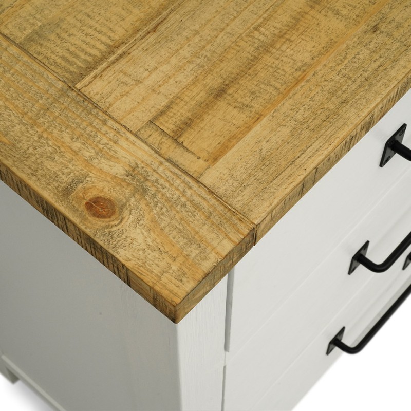 Cavendish Abbley Chest of Drawers Latte & White Brushing Acacia In Pine