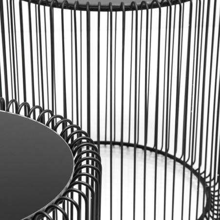 Kare Wire Set of 2 Side Table Black 44cm Ref 79578