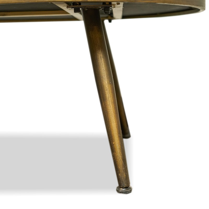 Bella Casa Rave Set of 2 Coffee Tables With Gold Metal Base