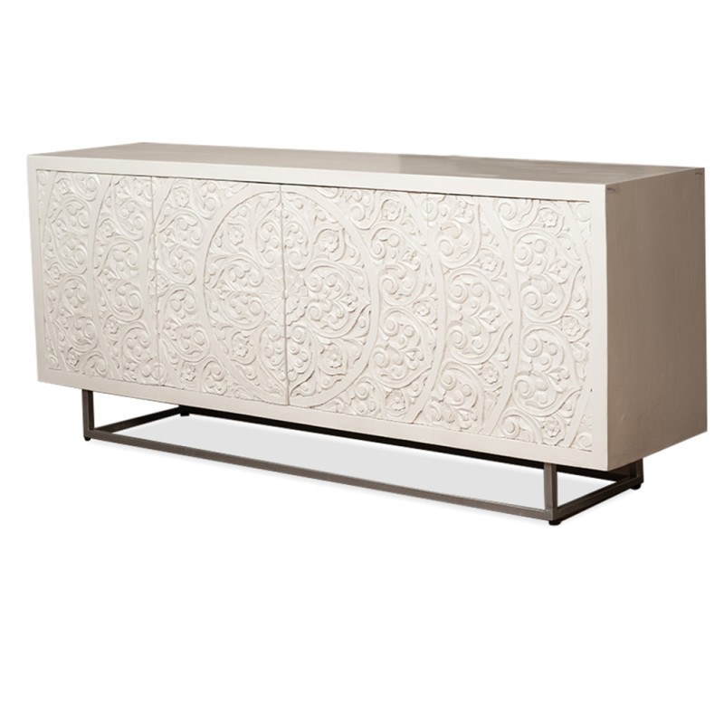 Cavendish White Hand Carved Sideboard