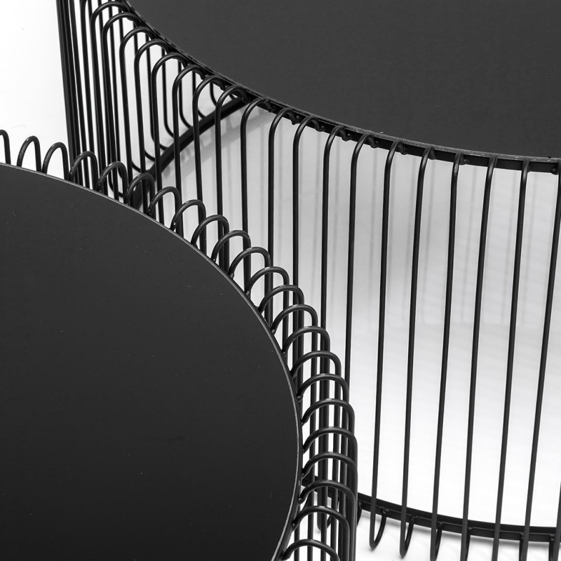 Kare Wire Set of 2 Coffee Table Black Ref 79577