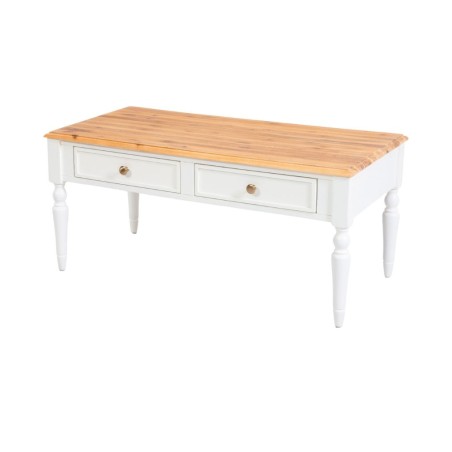 Cavendish Dublin Coffee Table 2 Drawers Sand Top & White