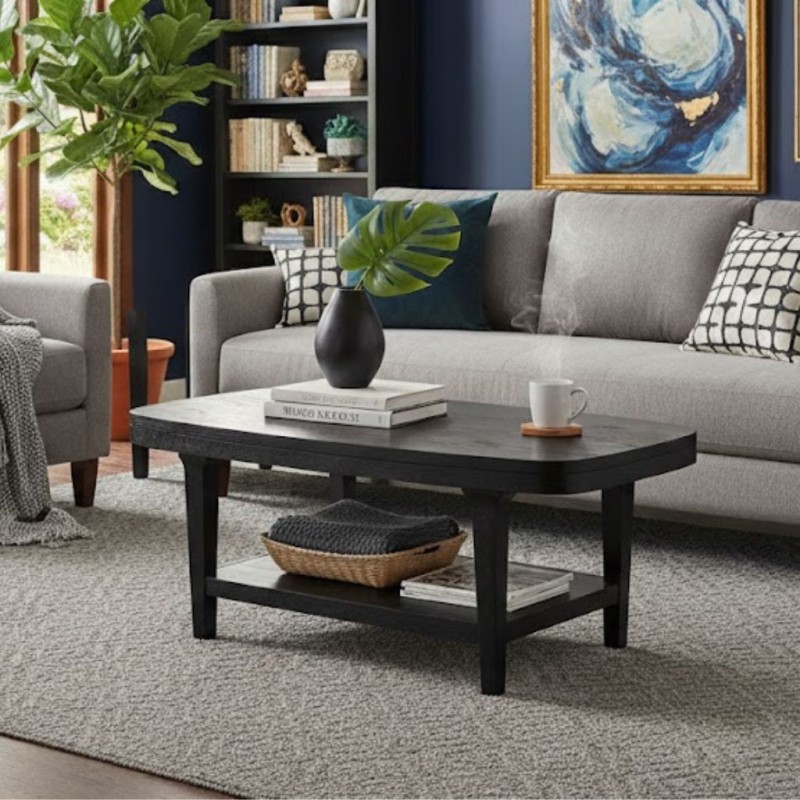Cavendish Catalan Coffee Table 1 Bottom Shelf Ebony